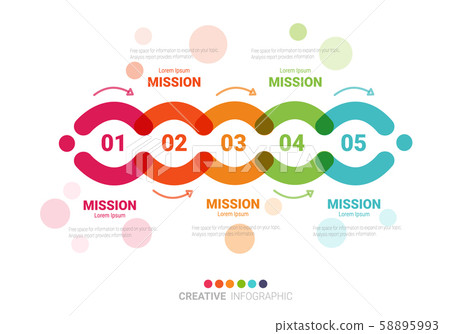Infographic design template with numbers 5... - Stock Illustration ...