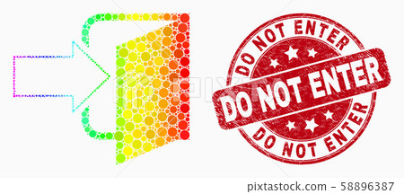 Vector Bright Pixel Exit Door Icon and... - Stock Illustration ...