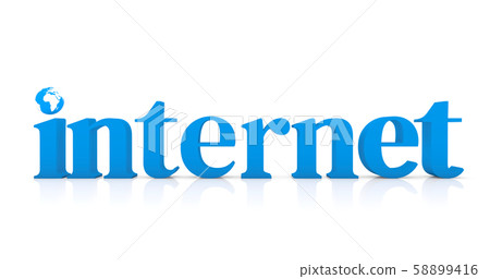 Word Internet letter design in simple white render - Stock Illustration ...