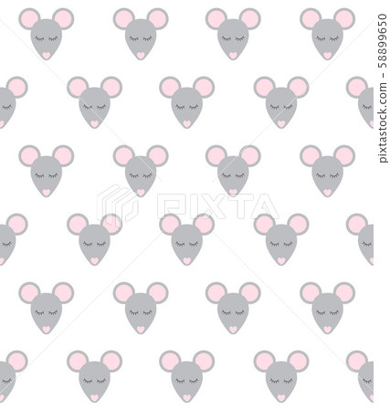 Vector seamless pattern of flat rat mouse face - Stock Illustration ...