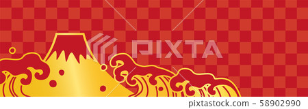 Mount Fuji and Wave Background Web Banner Size... - Stock Illustration ...