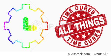 Vector Spectral Dotted Clock Settings Icon and... - Stock Illustration ...