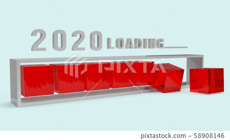 The 2020 loading 3d rendering for holiday content. - Stock Illustration ...
