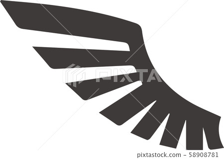 One wing icon illustration - Stock Illustration [58908781] - PIXTA