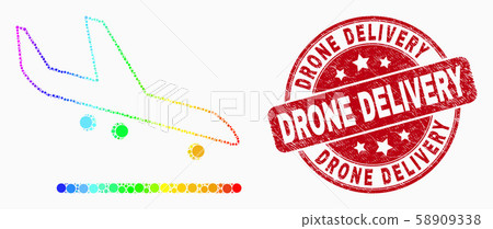 Vector Bright Dot Airplane Arrival Icon and... - Stock Illustration ...