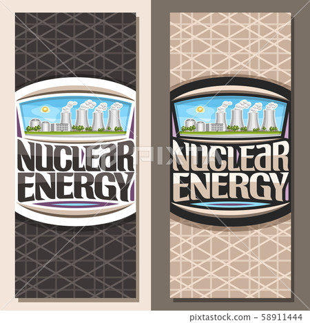 Vector vertical banners for Nuclear Energy - Stock Illustration ...