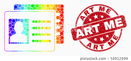 Vector Spectrum Pixelated User Id Cards Icon... - Stock Illustration ...