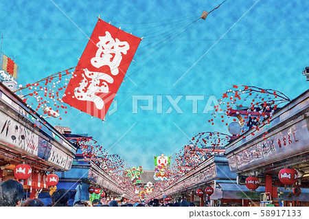 [Tokyo] Asakusa - Stock Illustration [58917133] - PIXTA