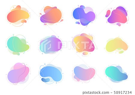 Liquid shape fluid text abstract banner vector set - Stock Illustration ...