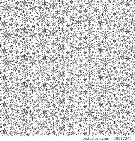 Snowflake winter snow line seamless pattern vector - Stock Illustration ...