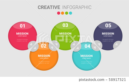 Infographic design template with numbers 5...-插圖素材 [58917321] - PIXTA圖庫