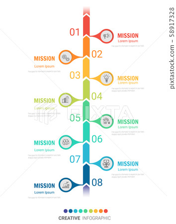 Infographic design template with numbers 8... - Stock Illustration ...