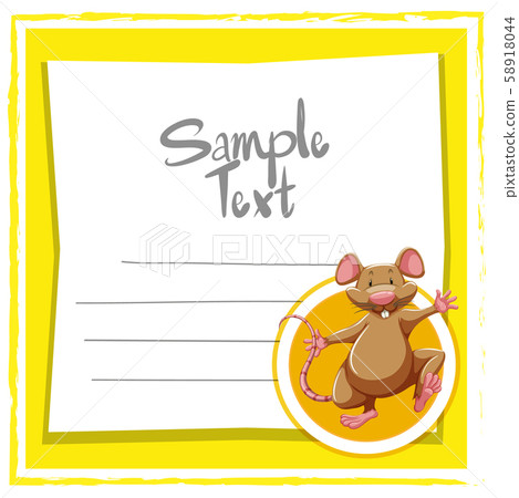 Card template with little mouse - Stock Illustration [58918044] - PIXTA