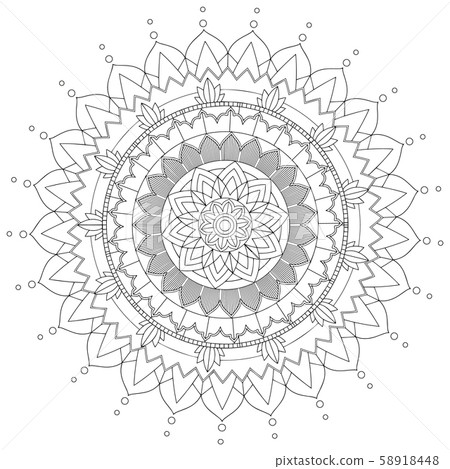 Mandala pattern design on white background - Stock Illustration ...