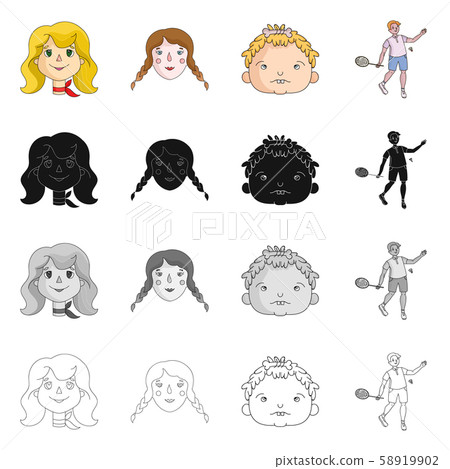 Isolated object of girl and boy symbol.... - Stock Illustration ...