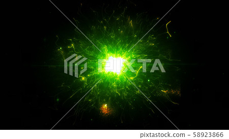 Green futuristic space particles in bright... - Stock Illustration ...