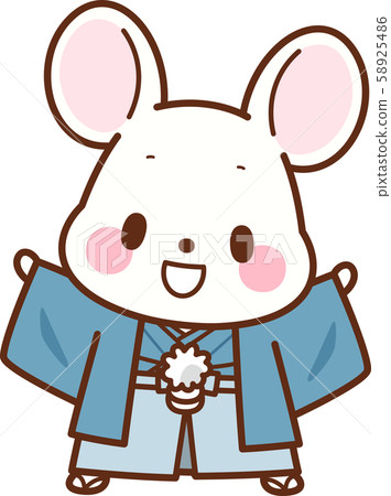 A mouse wearing a kimono - Stock Illustration [58925486] - PIXTA