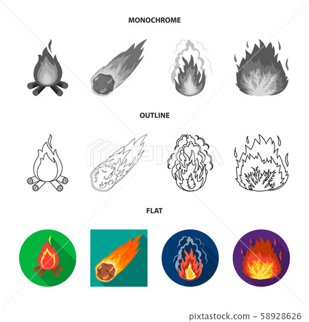 Isolated object of fire and flame logo.... - Stock Illustration ...