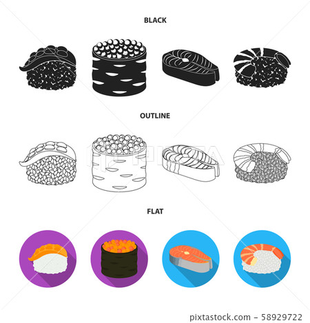 Vector illustration of sushi and rice sign.... - Stock Illustration ...