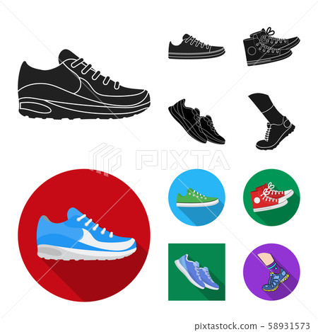 Vector design of shoe and sport sign.... - Stock Illustration [58931573 ...