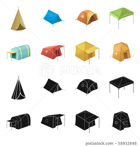 Isolated object of tent and camp logo.... - Stock Illustration ...
