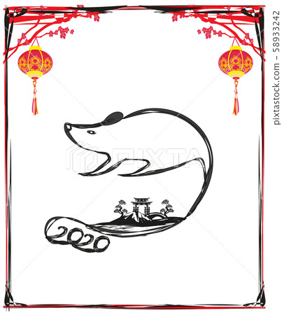 Happy chinese new year 2020 - Year of the rat - Stock Illustration ...