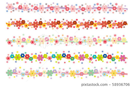 Colorful flower line - Stock Illustration [58936706] - PIXTA
