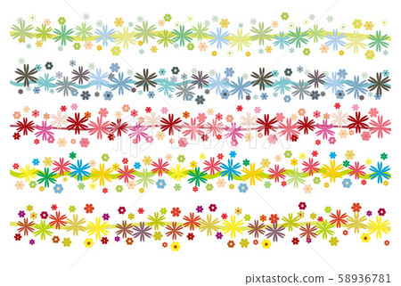 Colorful flower line 2 - Stock Illustration [58936781] - PIXTA