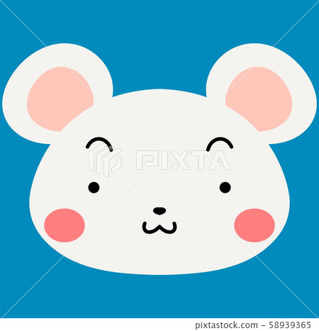 Mouse face character new year's place cute mascot - Stock Illustration ...