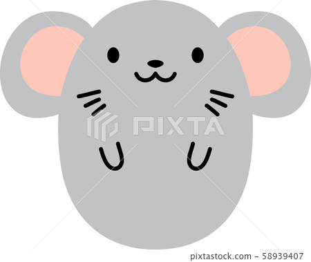 Mouse face character new year's place cute mascot - Stock Illustration ...