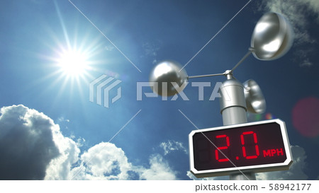 Anemometer shows 2 mph wind speed. Weather... - Stock Illustration ...
