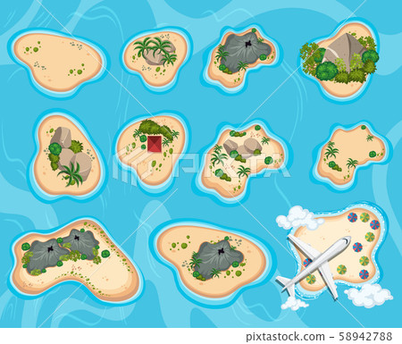 A Bird Eye View of Island - Stock Illustration [58942788] - PIXTA