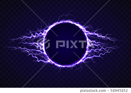 Electric circle with lightning effect - Stock Illustration [58945852 ...