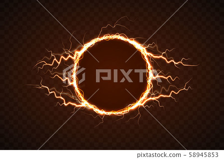 Electric circle with lightning effect - Stock Illustration [58945853 ...