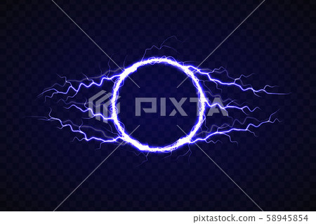 Electric circle with lightning effect - Stock Illustration [58945854 ...