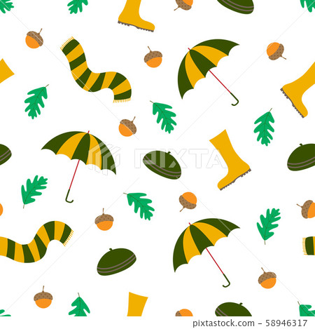 autumn seamless pattern rainy season - Stock Illustration [58946317 ...