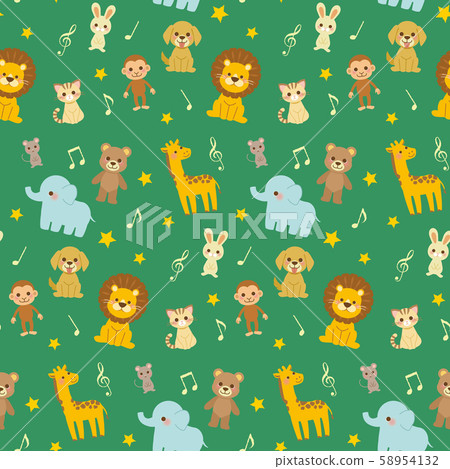 Animal and musical notes pattern - Stock Illustration [58954132] - PIXTA