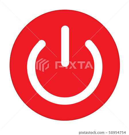 Red Power symbol for banner, general design print - Stock Illustration ...