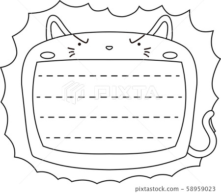 Cat note board frame frame cute illustration - Stock Illustration ...