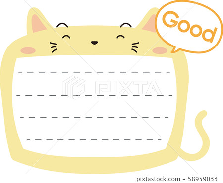 Cat note board frame frame cute illustration - Stock Illustration ...