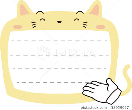 Cat note board frame frame cute illustration - Stock Illustration ...
