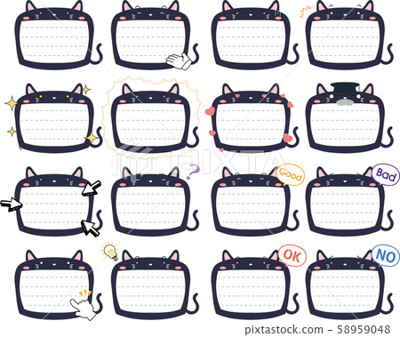Cat notebook board frame frame cute... - Stock Illustration [58959048 ...