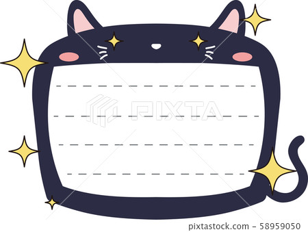 Cat note board frame frame cute illustration - Stock Illustration ...