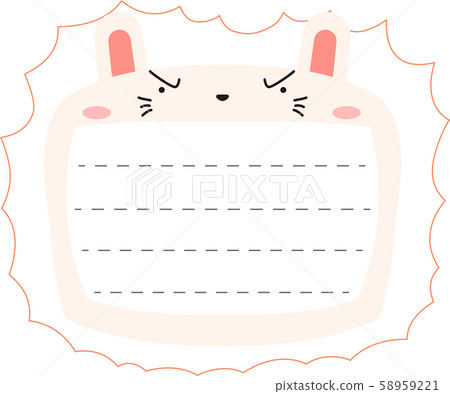 Cat notepad frame frame cute illustration... - Stock Illustration ...