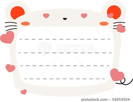 Mouse notepad frame frame cute illustration... - Stock Illustration ...