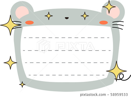 Mouse notepad frame frame cute illustration... - Stock Illustration ...