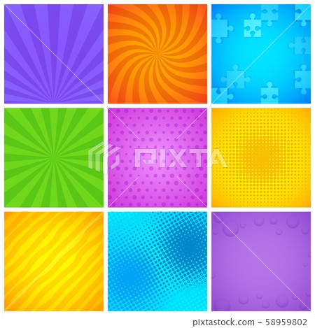 Comic wrapping patterns. Pop art geometric... - Stock Illustration ...