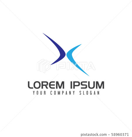 letter x sport logo design concept template - Stock Illustration ...