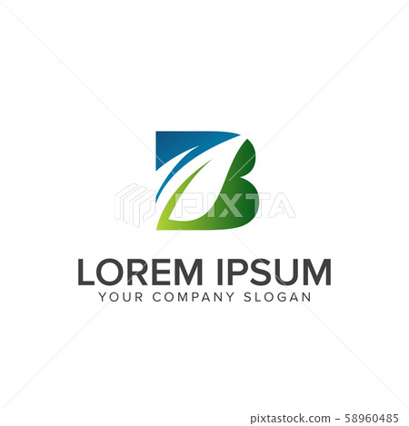 letter B nature logo. design concept template - Stock Illustration ...
