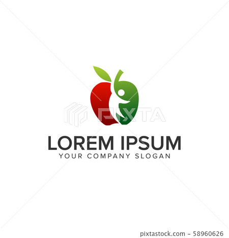 apple people logo design concept template - Stock Illustration ...